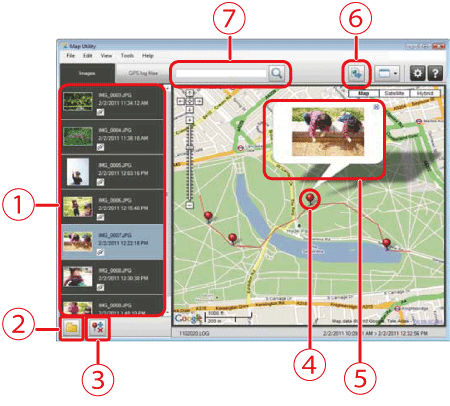 Using GPS Information (Map Utility 1.0 / Windows)