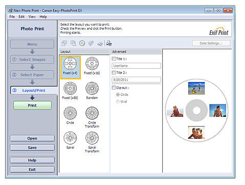 Printing on a Printable CD or DVD with Easy-PhotoPrint EX (iP7220)