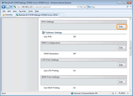 Setting the IP Address (MF5900 Series/D1300 Series)
