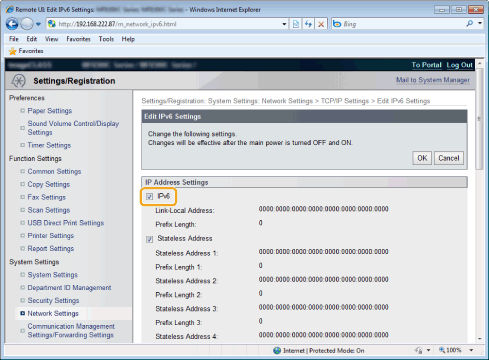 Setting the IP Address (MF8080/MF8380)