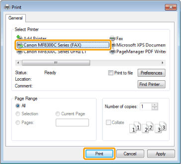 Faxing a Document from a Computer (MF8080/MF8380)