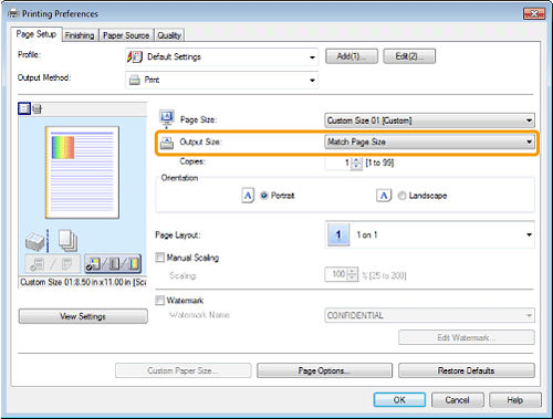 Printing onto Custom Size Paper or Envelope (MF8080/MF8380)
