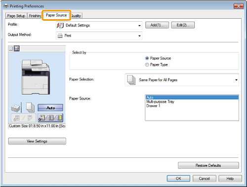 Printing onto Custom Size Paper or Envelope (MF8080/MF8380)