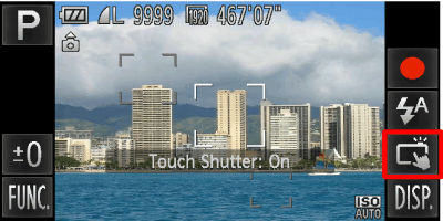 Activating the Touch Shutter function