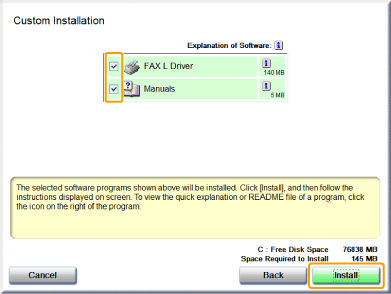 Installing the FAX L Drivers - L100