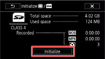 How to initialize memory cards