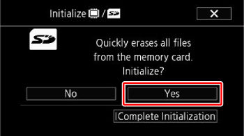 How to initialize memory cards