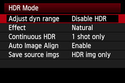 HDR (High Dynamic Range) Shooting (EOS 5D Mark III)