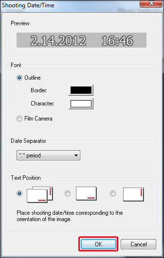 How do I add the date and time to my pictures? (ImageBrowser EX Ver. 1. ...