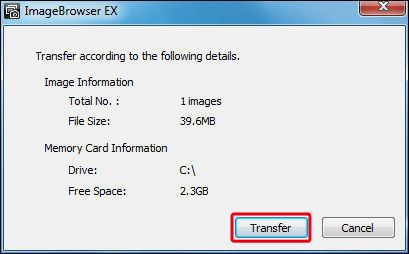 ImageBrowser EX 1.1.0 (or later) - Using a memory card reader to write images saved on a ...