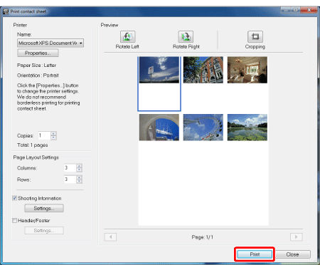 Printing Multiple Images on a Single Sheet of Paper (Printing a Contact ...