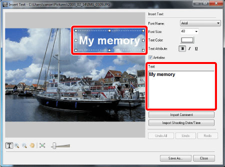 Adding Text To Images Before Saving Them (imagebrowser Ex)