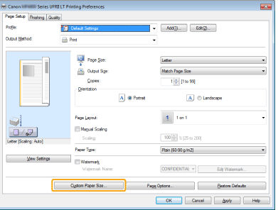 Printing onto Custom Size Paper (updated for Windows 8 and 10)