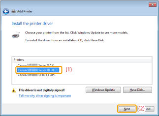 Installing Driver/Software (Network Connection) (MF4890dw/MF4880dw ...