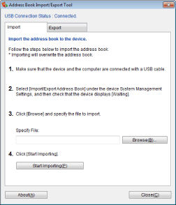Importing and Exporting Address Book Entries