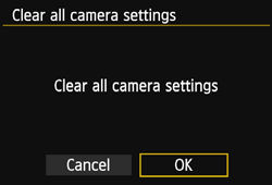 Restoring the camera's default settings (EOS 6D)
