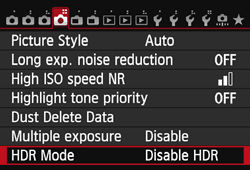 HDR (High Dynamic Range) shooting (EOS 6D)