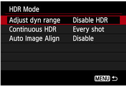HDR (High Dynamic Range) shooting (EOS 6D)