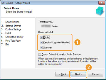 Installing the Driver/Software Via Network for Windows (MF8580Cdw/MF8280Cw)