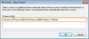 Installing the Driver/Software Via Network for Windows (MF8580Cdw/MF8280Cw)