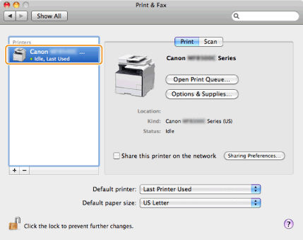 Installing the Driver/Software Via a Network for Macintosh (MF8580Cdw ...