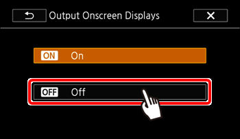 Turning Off the Onscreen Display during Playback on an TV (VIXIA HF G20)