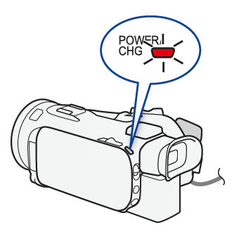 How the CHG (charge) indicator lights up while the battery is charging ...