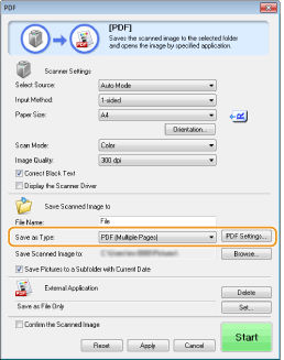 Scanning Documents and Saving Them in a Computer (USB & Network Connection) (MF8580Cdw/MF8280Cw)