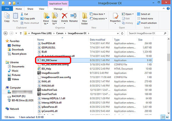 ImageBrowser EX Does not Operate Correctly / Uninstalling and Reinstalling ImageBrowser EX ...