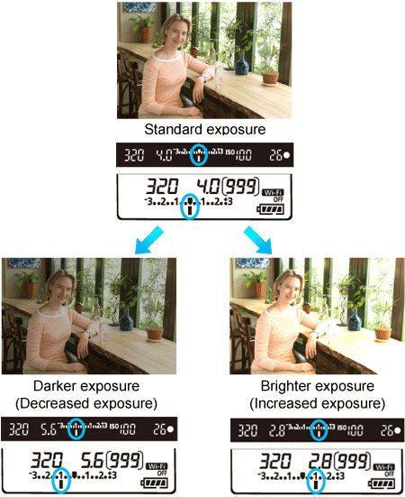 Adjusting the Image Brightness for Shooting/Setting the Exposure ...