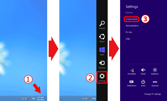 The camera is not recognized by the computer (Windows 8)