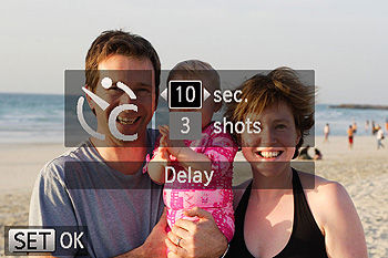 Setting the camera to release the shutter automatically (Self-Timer, Face Self-Timer) (PowerShot ...