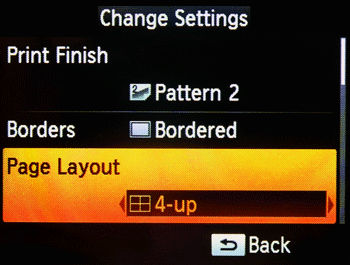 Choosing a Layout (Page Layout) and Printing (SELPHY CP910)