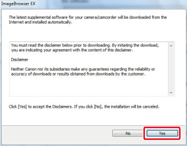 Installing the ImageBrowser EX software to send, playback, or edit MP4 ...