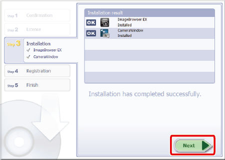 Installing the ImageBrowser EX software to send, playback, or edit MP4 movies