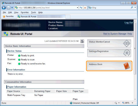 Registering and Editing One-Touch Keys - MF6100 Series