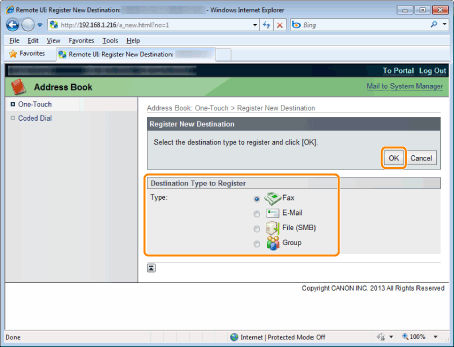 Registering and Editing One-Touch Keys - MF6100 Series