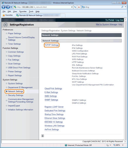 Setting the IP Address