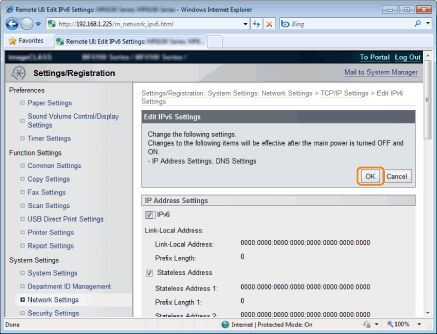 Setting the IP Address