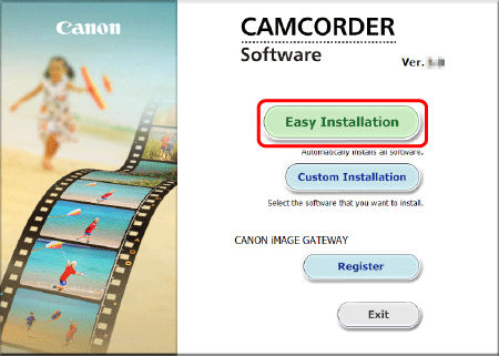 Installing the ImageBrowser EX software to send, playback, or edit MP4 movies