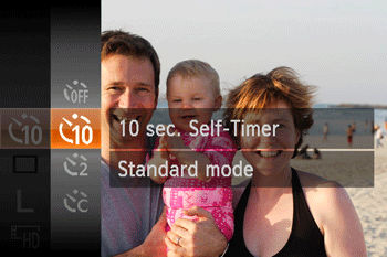 Setting the camera to release the shutter automatically (Self-Timer, Face Self-Timer) (PowerShot ...