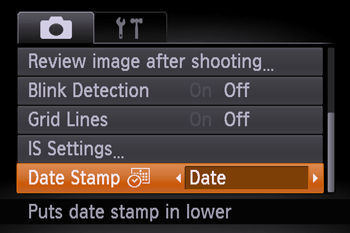 Adding a Date Stamp when Shooting_