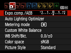 Auto Exposure Bracketing (AEB) (EOS REBEL T5/EOS 1200D)