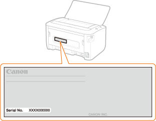 Location of the Serial Number (LBP6030w)