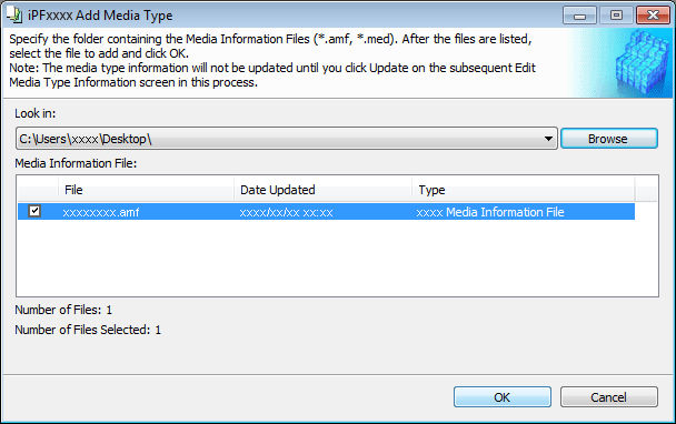 Adding Media Types (Media Configuration Tool) (iPF6400SE/iPF8400SE)