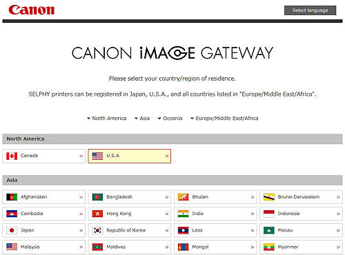 Sending Images to Various Web Services (via CANON iMAGE GATEWAY)