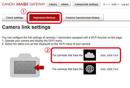 Sending Images to Various Web Services (via CANON iMAGE GATEWAY)