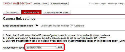 Sending Images to Various Web Services (via CANON iMAGE GATEWAY)