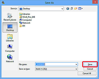 Saving images that were edited with Digital Photo Professional Ver. 4.0 ...