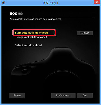 Downloading still images and movies to a computer using EOS Utility Ver ...